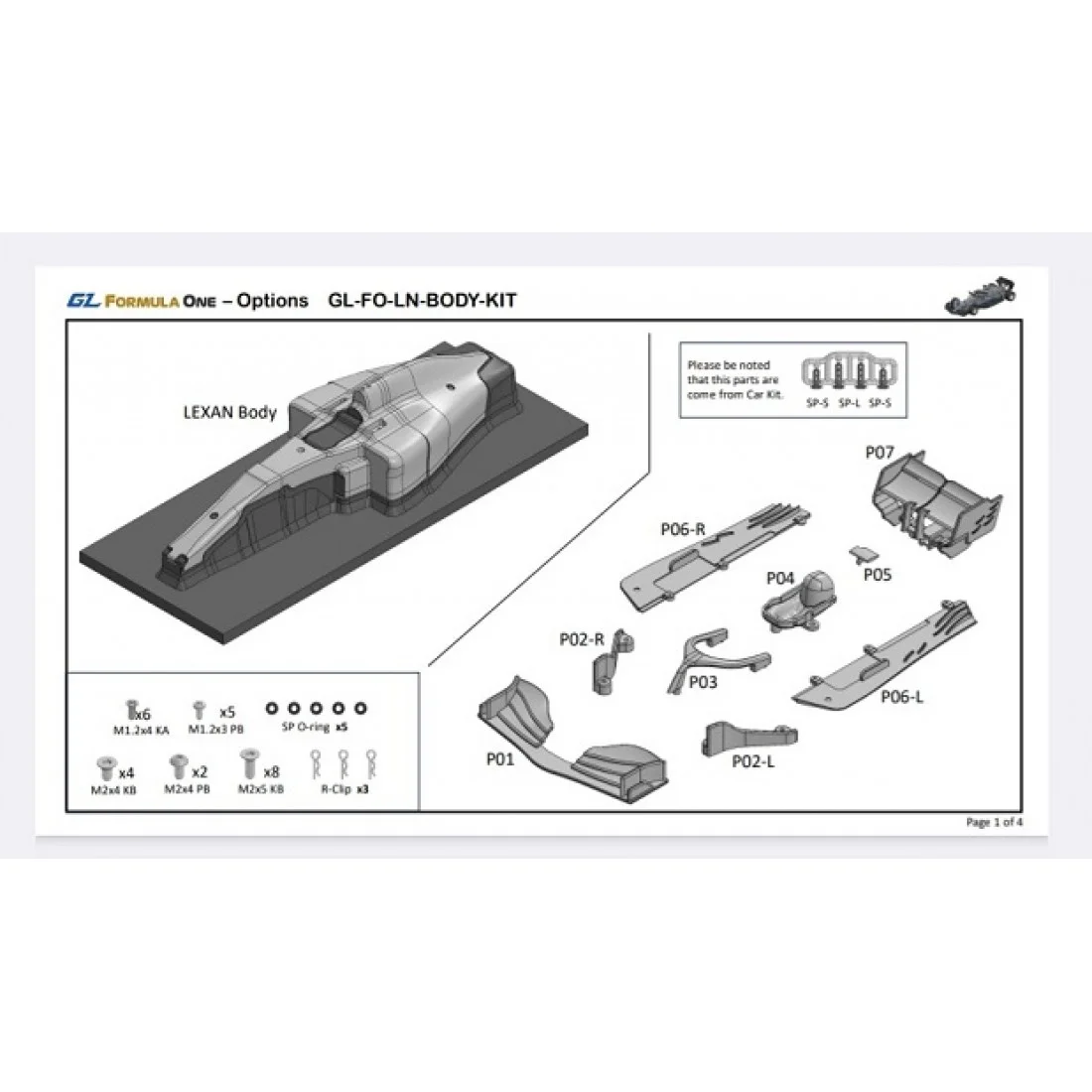 GL Racing Lexan body for GL Formula One – Direct RC